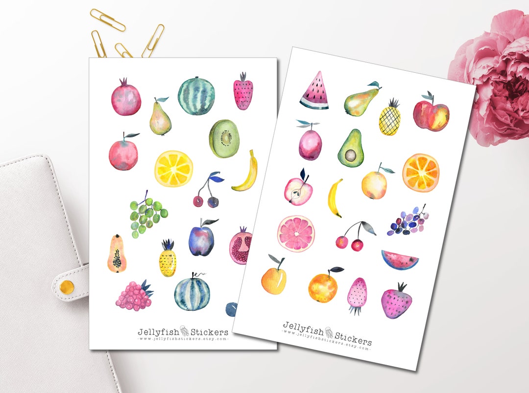 Fruit Sticker Set Colorful Stickers Journal Stickers Food Stickers ...