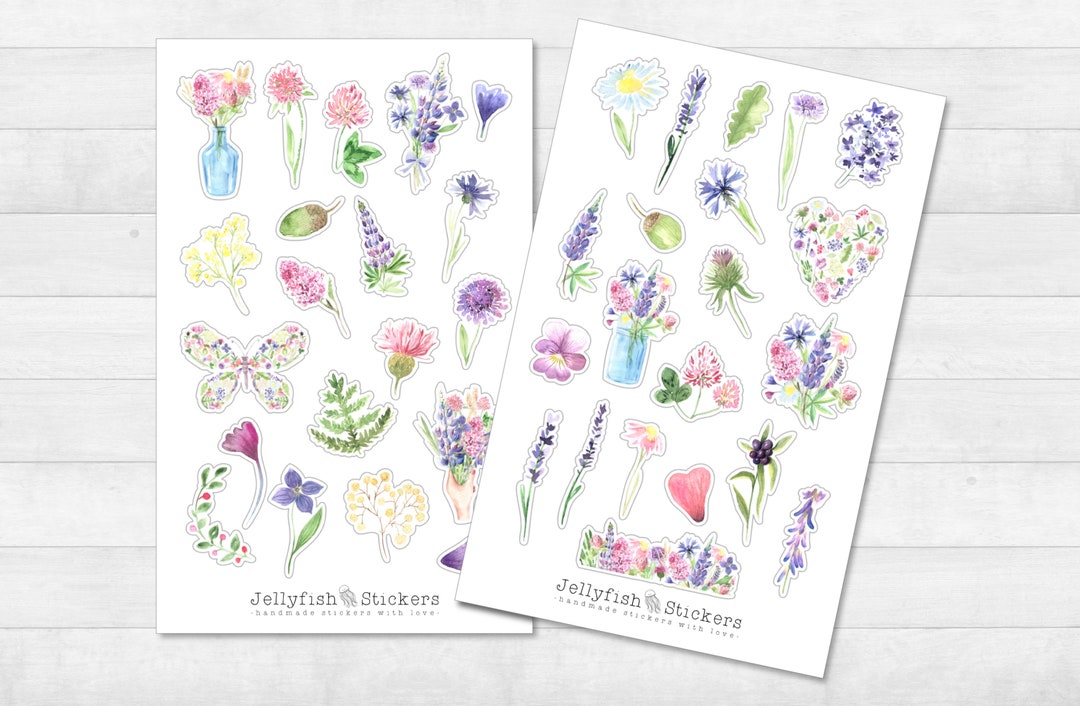 Wildflowers Sticker Set Floral Stickers, Planner Stickers, Plant ...