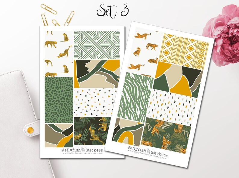 Leopard and Tiger Sticker Set Journal Planner Stickers | Etsy