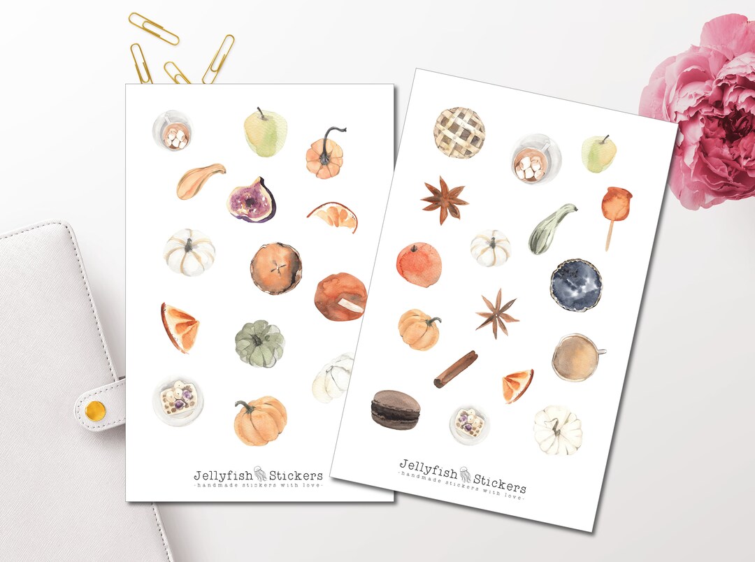 Fall Food Sticker Set Journal Stickers, Journal Stickers, Planner ...