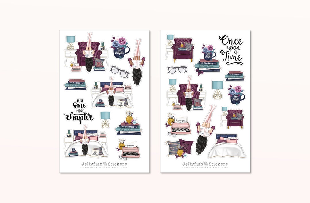 Girls Books Sticker Set Stickers, Journal Stickers, Planner Stickers ...