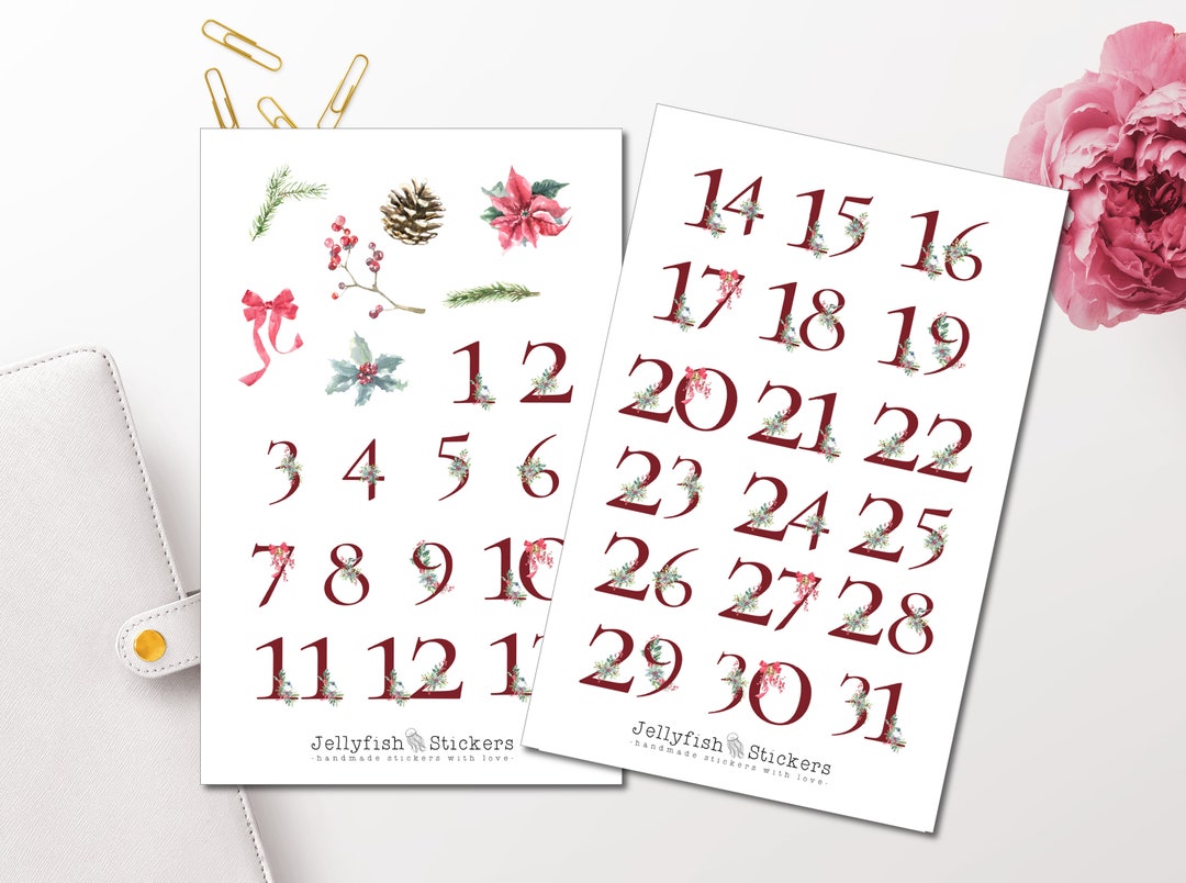 Numbers Month Sticker Set - Journal Stickers Planner Stickers, Stickers ...