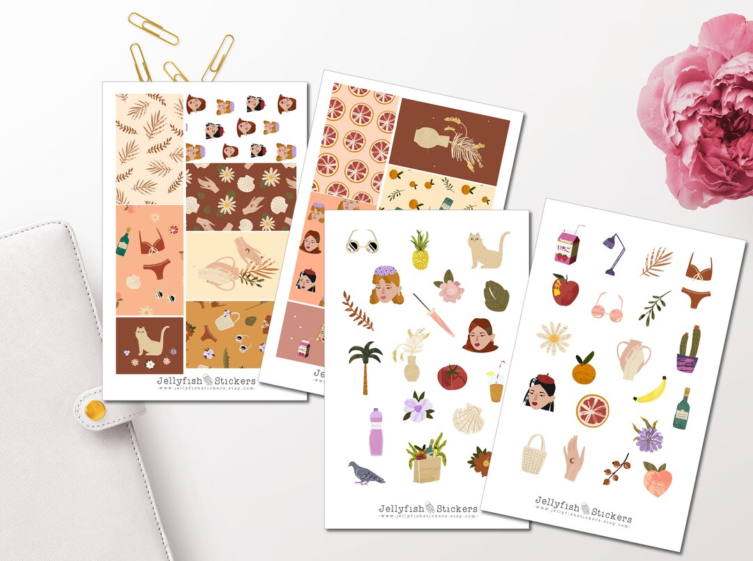 Summer Girl Sticker Set Stickers Journal Stickers Planner - Etsy