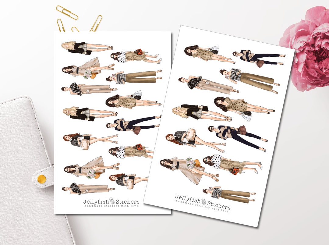 Girls Fashion Sticker Set Journal Stickers, Journal Stickers, Planner ...