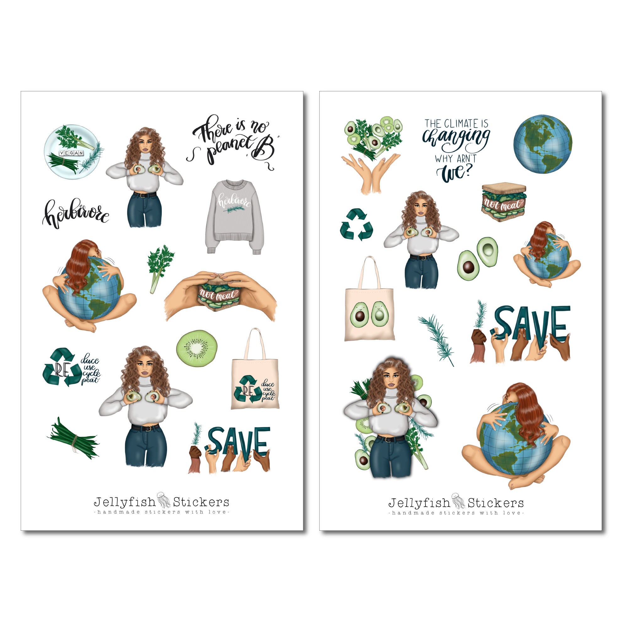 Mädchen Erde Sticker Set Aufkleber Journal Sticker Planer - Etsy.de