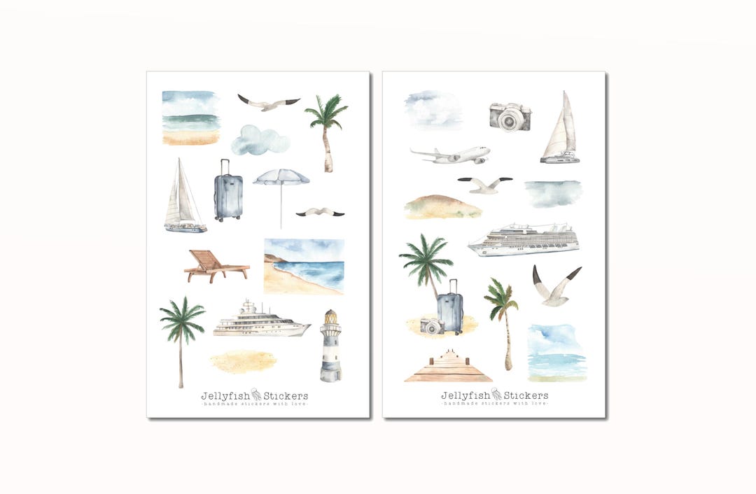 Holiday Sticker Set - Stickers, Journal Stickers, Ship Stickers, Shells ...