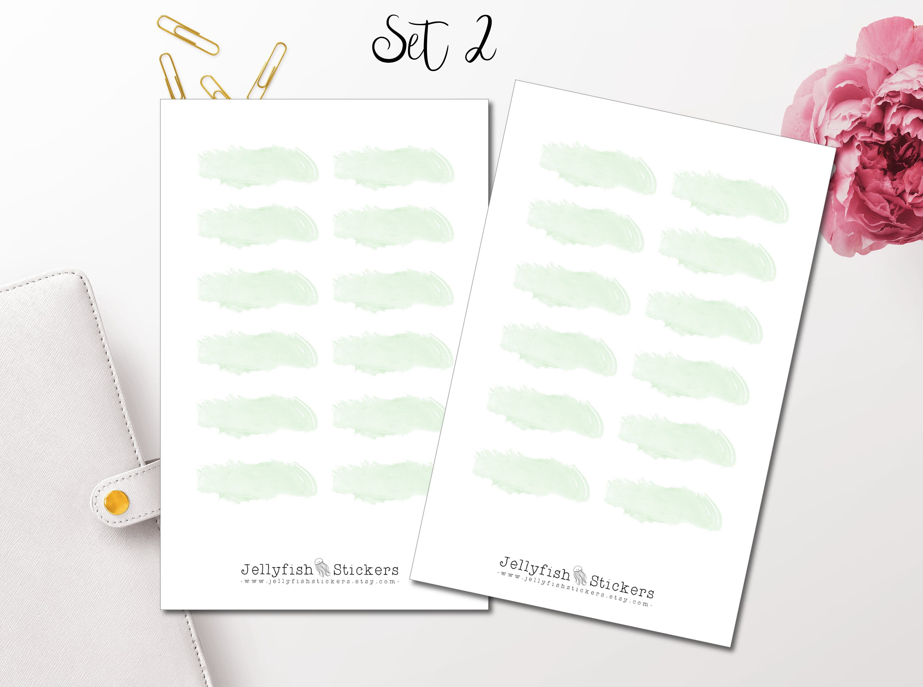 Watercolor Shapes Sticker Set - Functional Stickers, Journal Stickers ...