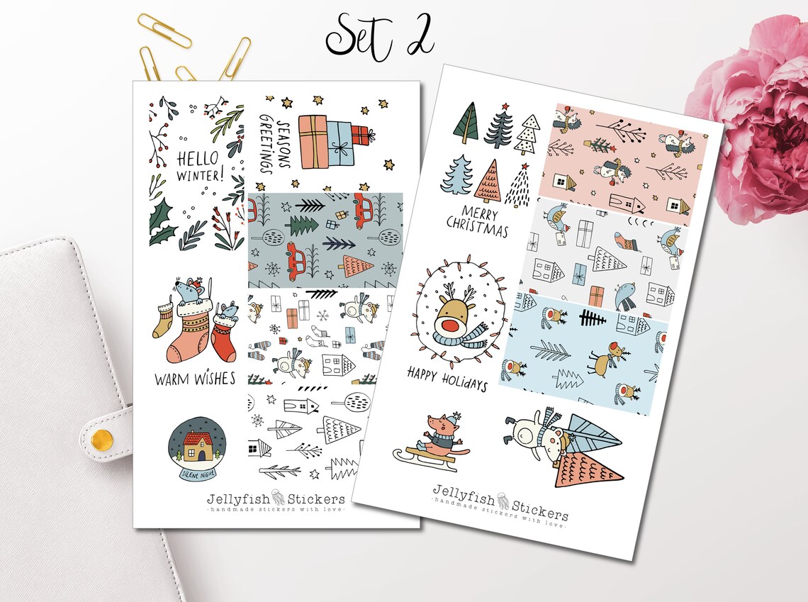 Christmas Sticker Set Stickers Christmas Journal Planner - Etsy