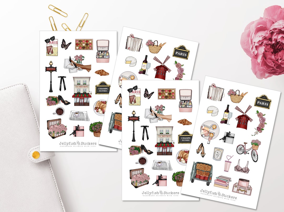 Girl Paris Sticker Set - Stickers, Journal Stickers, Planner Stickers ...