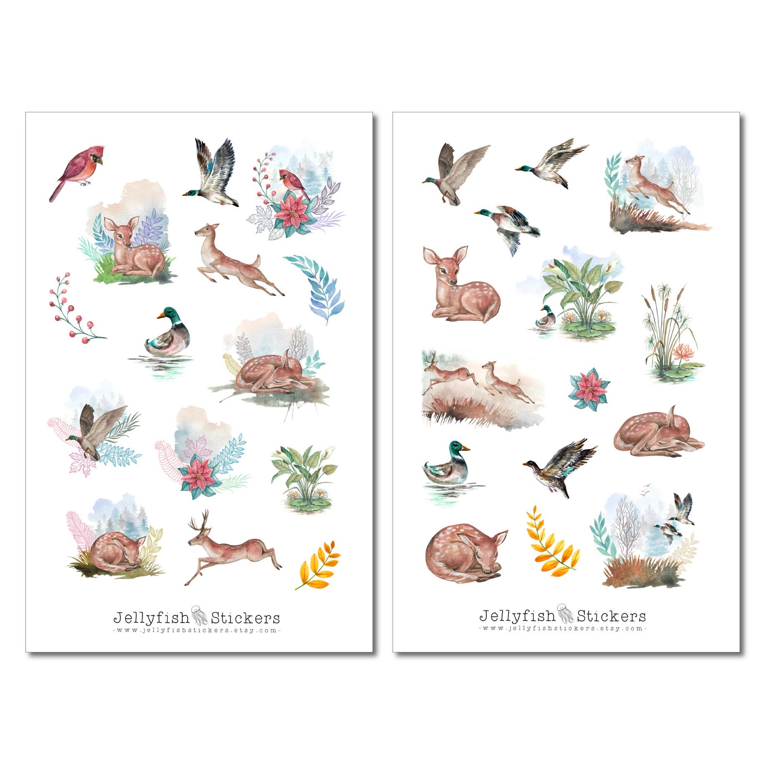Forest Animals Sticker Set Journal Sticker Sticker Nature | Etsy