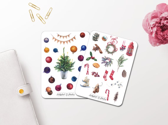 Christmas Sticker Set Sticker Winter Journal Stickers | Etsy