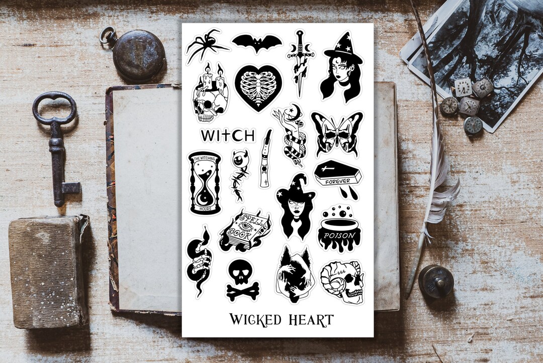 Witch Sticker Sheet Stickers, Stickers, Magic, Spells, Potion, Skull ...
