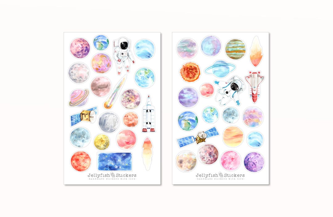 Planet Sticker Set Stickers Space, Journal Stickers, Paper, Stickers ...