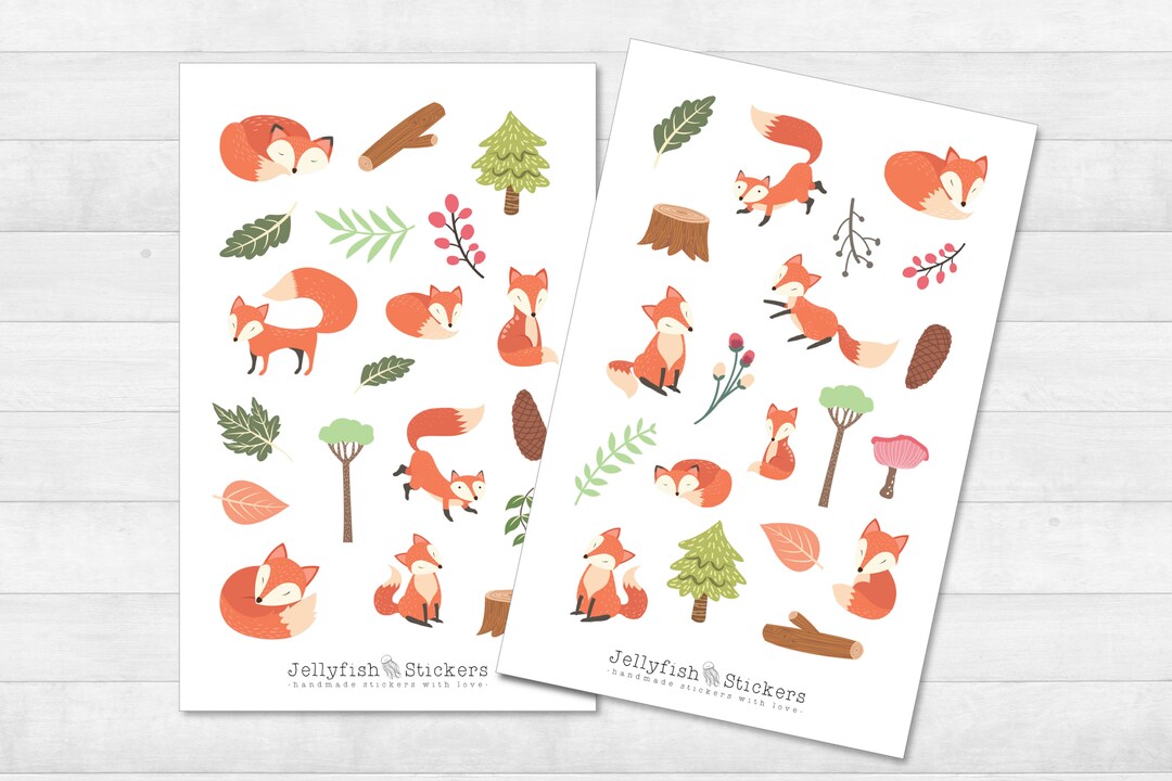 Fox Forest Sticker Set - Cute Stickers, Journal Stickers, Planner ...