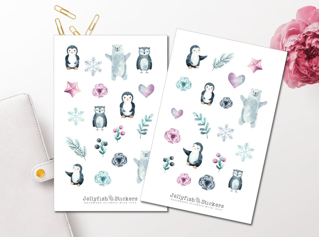 Winter Animals Sticker Set Journal Stickers, Planner Stickers, Holiday ...