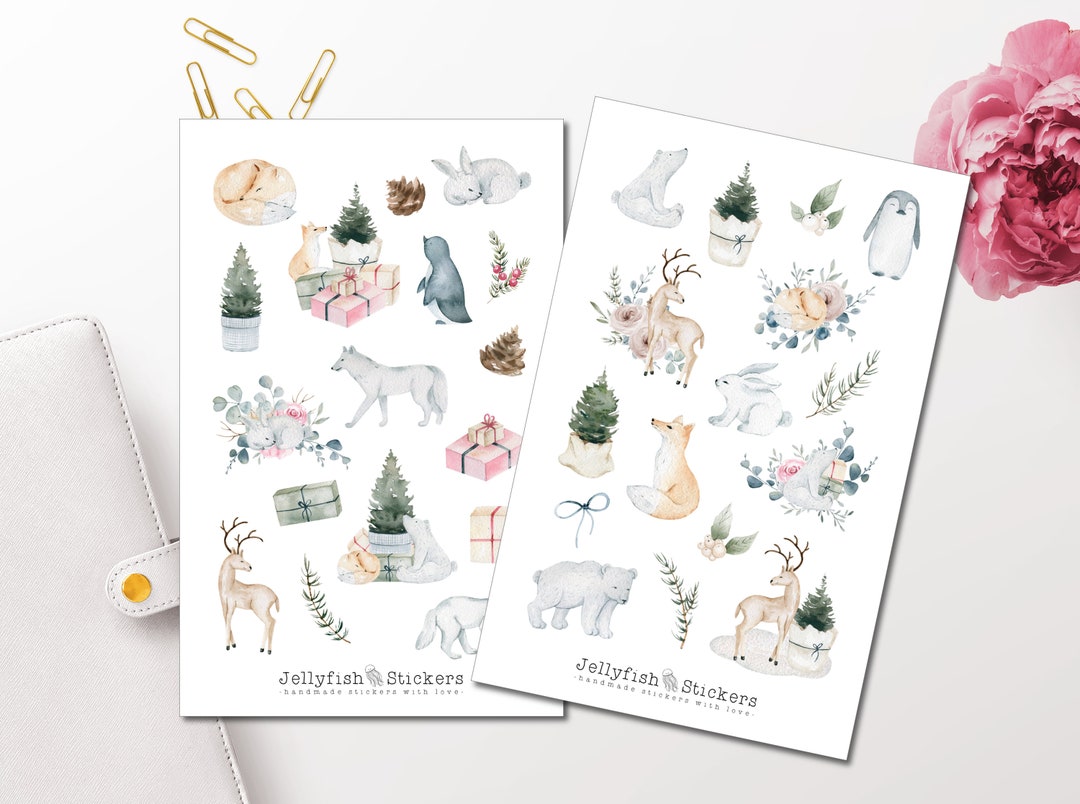 Winter Animals Sticker Set - Journal Stickers, Planner Stickers ...