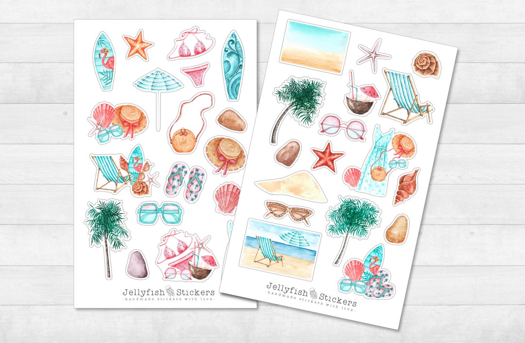 Vacation Sticker Set Stickers Journal Stickers Stickers - Etsy