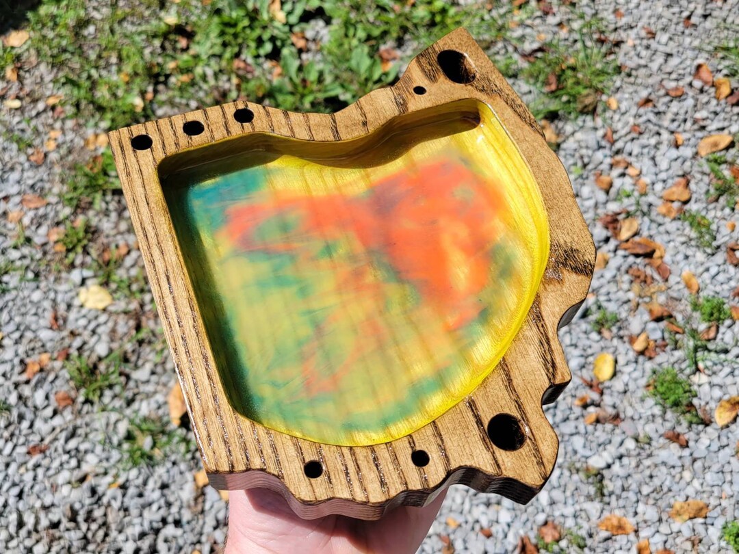 Ohio Rolling Tray • Wooden Rolling Tray • Glow in the Dark • Small Rolling Tray • Handmade From ...