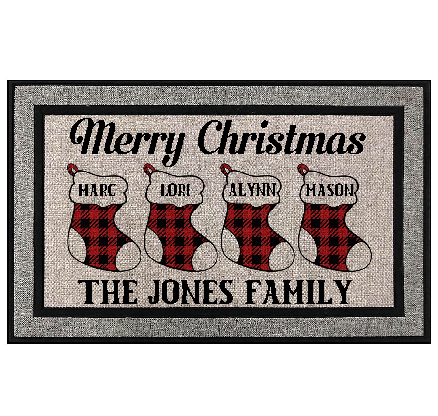 Personalized Christmas Welcome mat personalized Holiday | Etsy