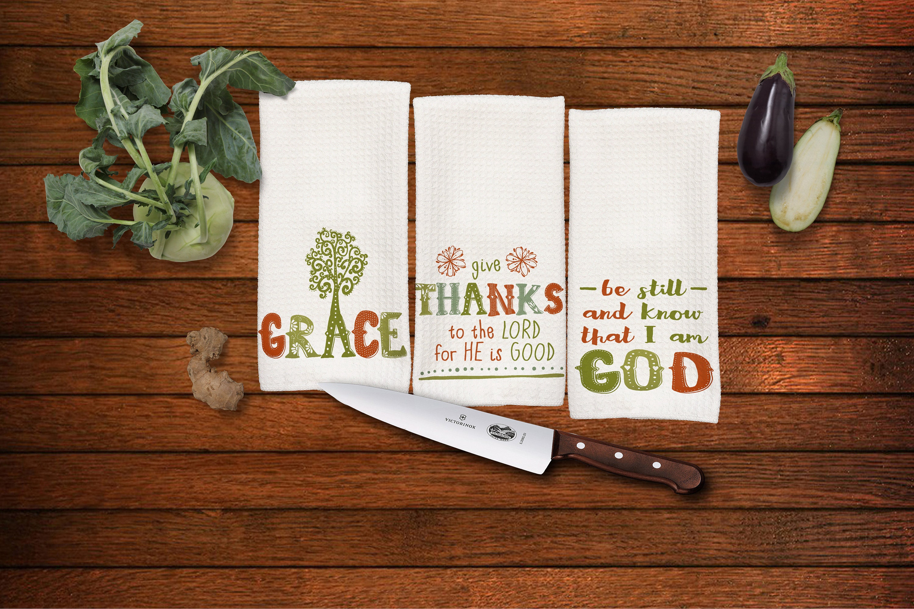 Christian Quotes Kitchen Towel Set, Inspirational Quotes, Great Gift ...