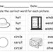 10 Printable Circle the Correct Word, Spelling for Kindergarten ...
