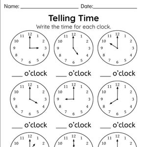 Telling Time Worksheet: Digital & Analog Clock Practice (PDF) - Etsy