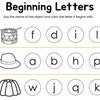 10 Printable Beginning Letters Worksheets for Kindergarten Preschool ...