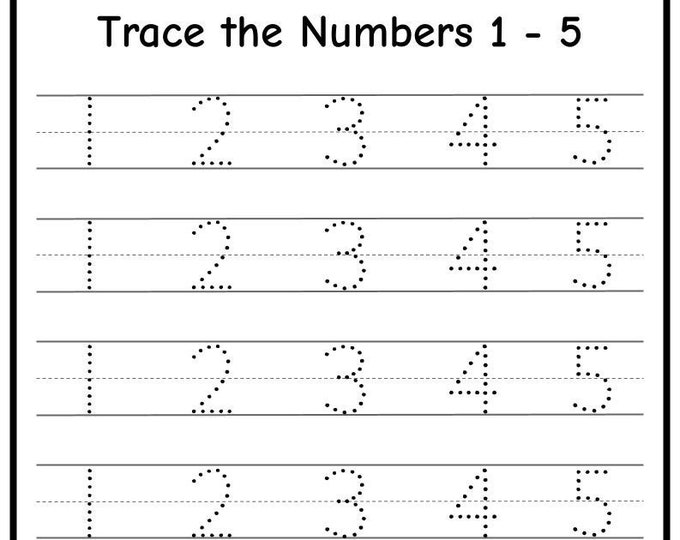 Printable Numbers 1-50 Tracing Worksheets for Preschool - Etsy India