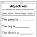 Adjectives Worksheet: Fill-in-the-blank Practice (PDF) - Etsy
