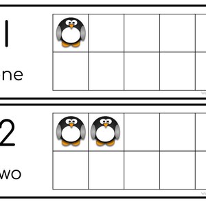 10 Printable Penguin Ten Frames 1 to 10 With Penguins and | Etsy UK