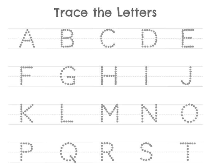 Printable Worksheets Trace the Letters Uppercase A Z | Etsy