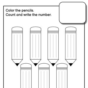 Números del 1 al 10. Colorea cuenta y escribe el número. - Etsy México