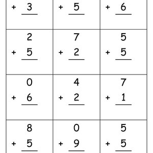 30 Kindergarten Addition Worksheets, Grade 1 Math Worksheets, Single ...