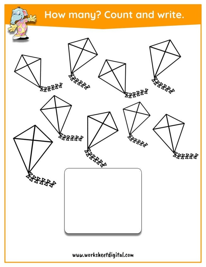 Number Tracing Practice 1-20 Counting, Tracing Writing Worksheet ...