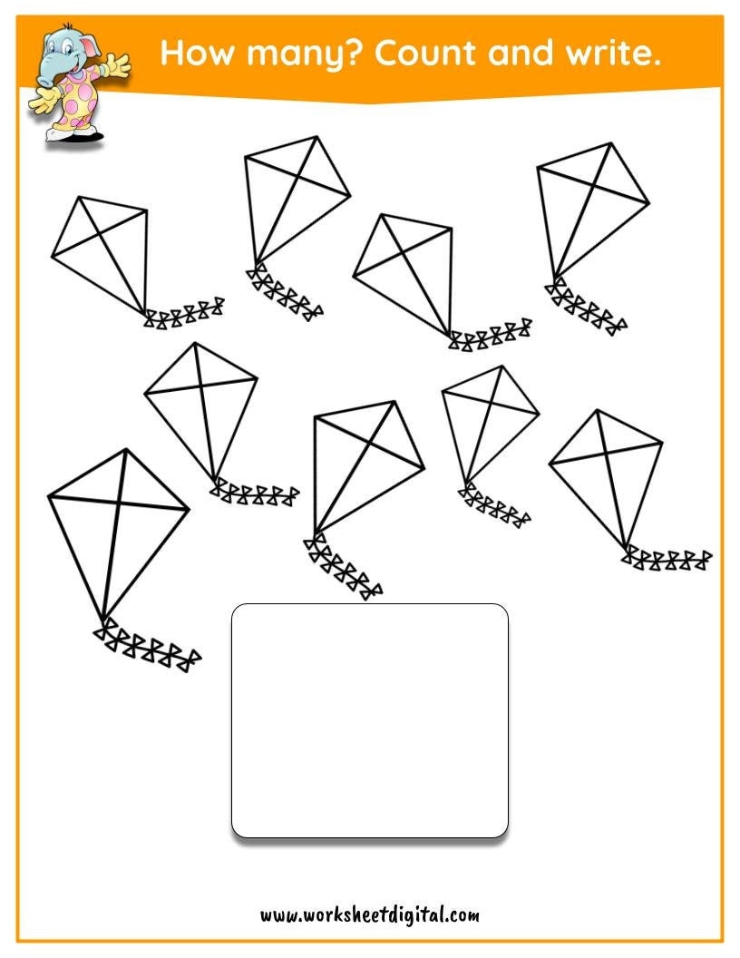 Number Tracing Practice 1-20 Counting, Tracing Writing Worksheet ...