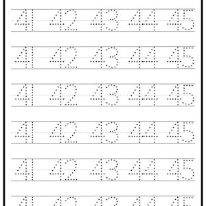 Printable Numbers 1-50 Tracing Worksheets: Homeschool Kindergarten (PDF ...