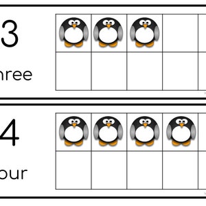 10 Printable Penguin Ten Frames 1 to 10 With Penguins and | Etsy UK