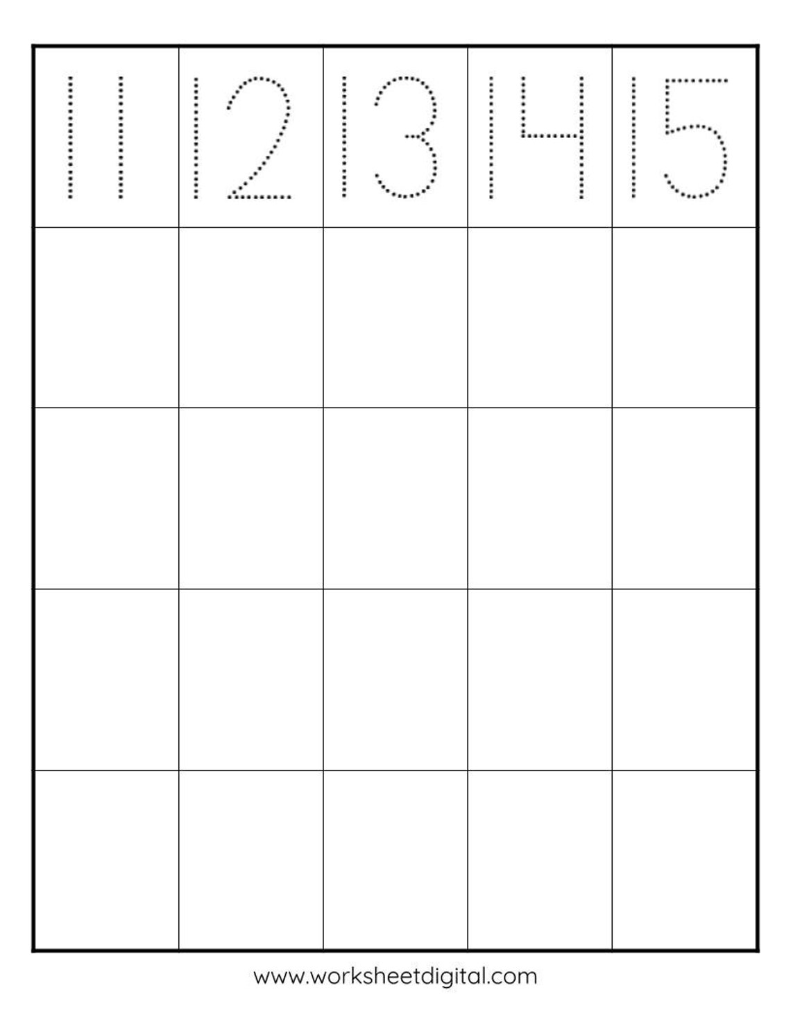 Number Tracing Worksheet 1-20: Preschool, Kindergarten (PDF File) - Etsy