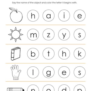 10 Printable Beginning Letters Worksheets for Kindergarten Preschool ...