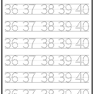 Printable Numbers 1-50 Tracing Worksheets: Homeschool Kindergarten (PDF ...