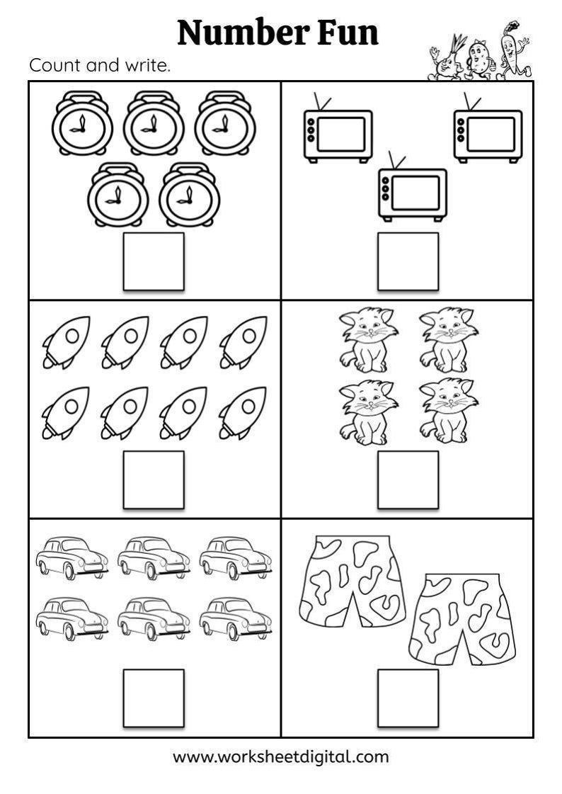 Printables Kindergarten Math Worksheets, Numbers 1 to 10, Counting ...