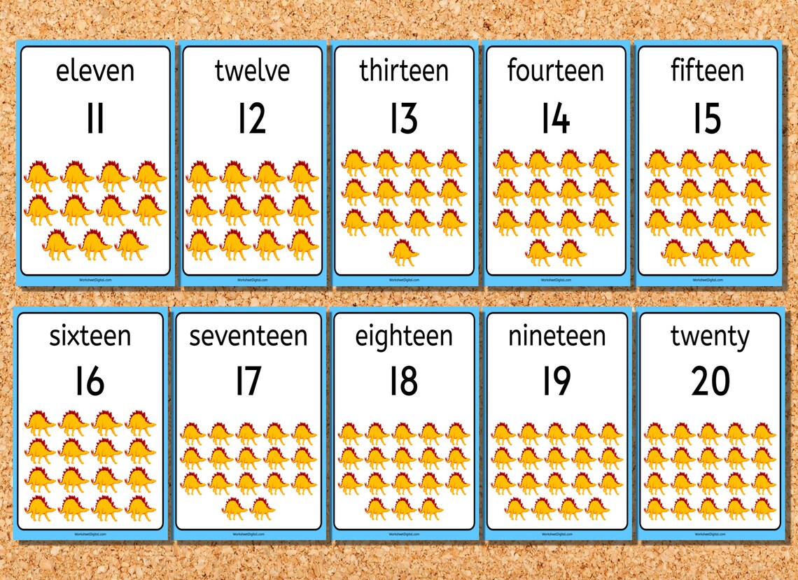20 carteles de números imprimibles del 1 al 20. Números de - Etsy México