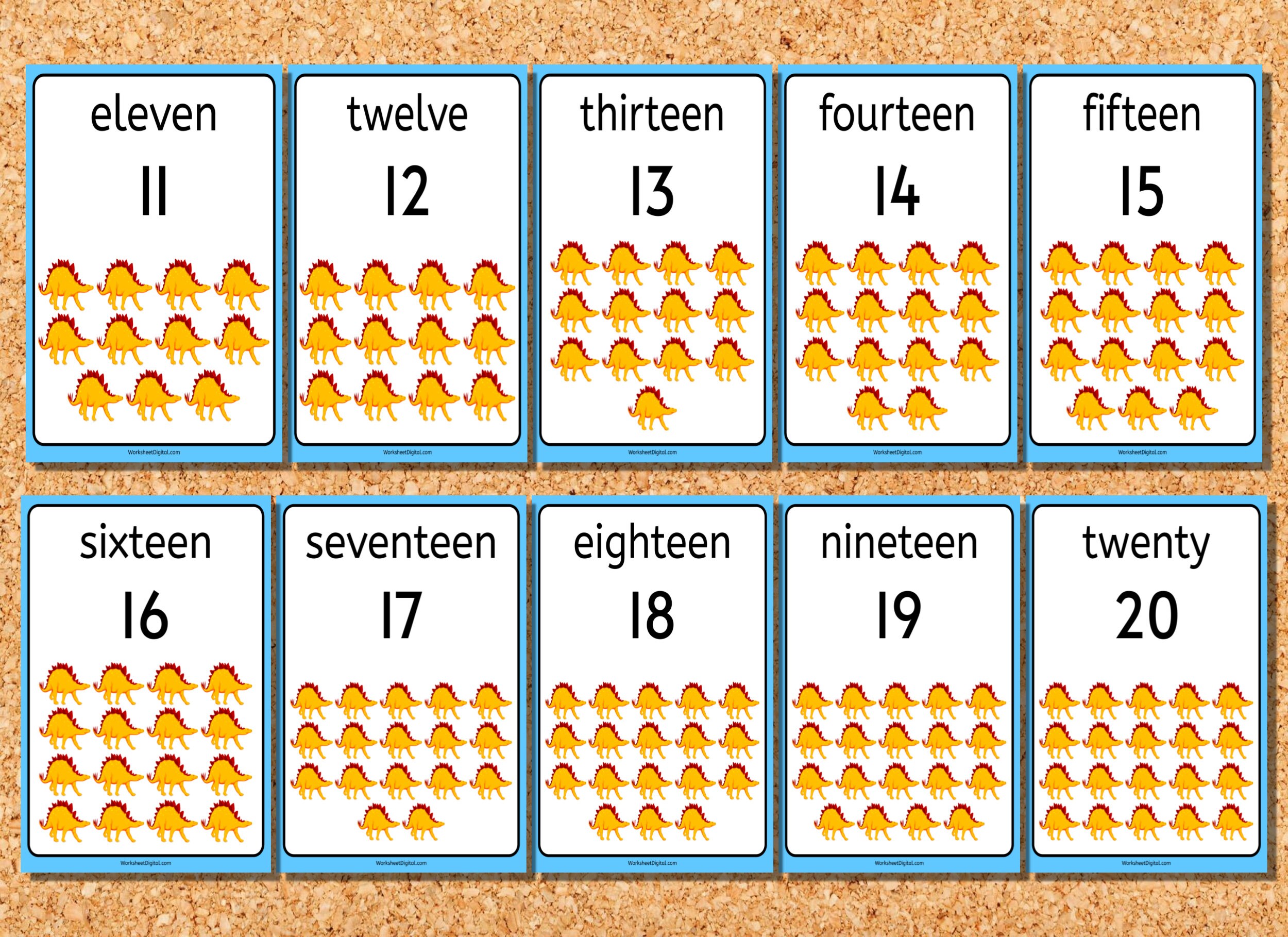 20 carteles de números imprimibles del 1 al 20. Números de - Etsy México