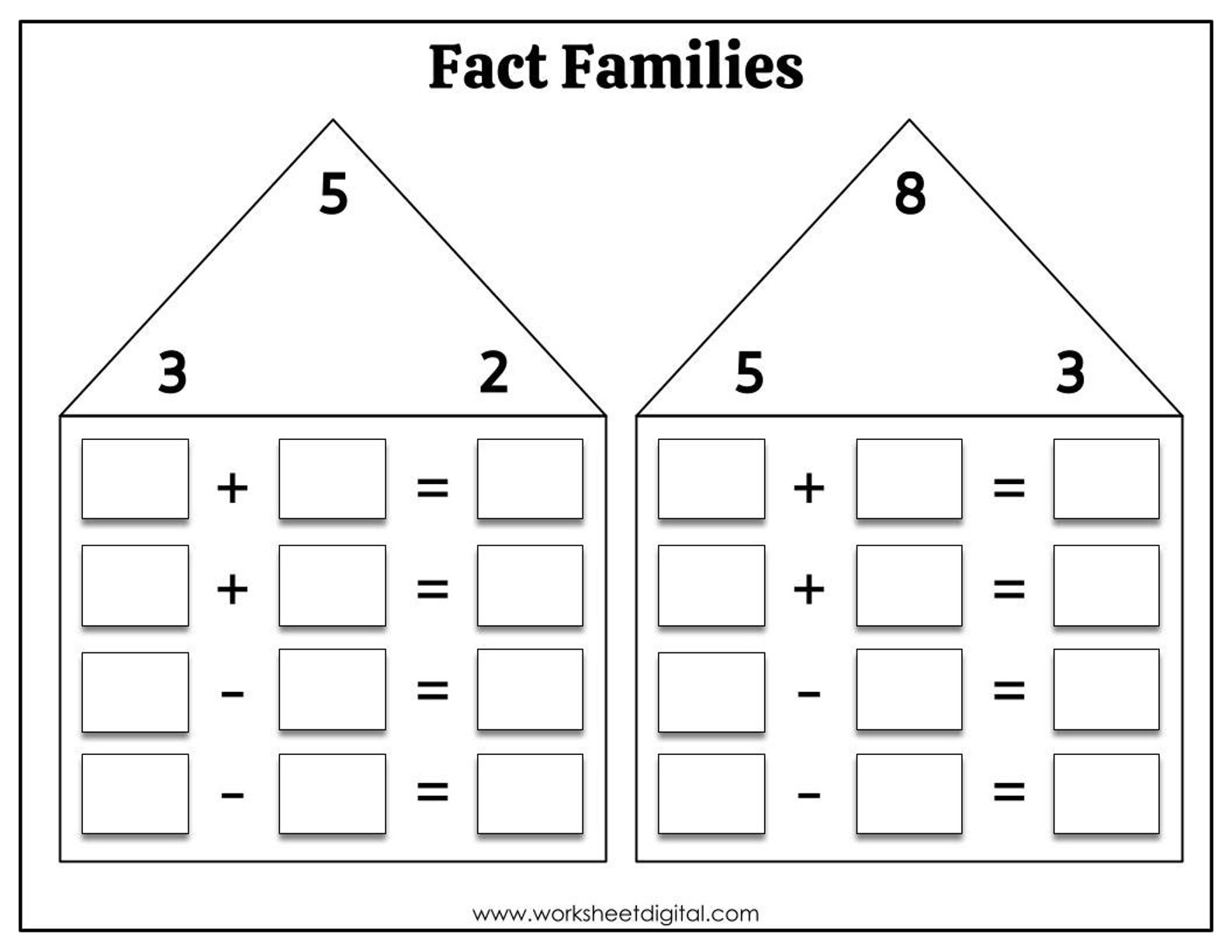 Number Fact Families Number Bonds To 20 Addition And Subtraction Number Fact Families Number Bonds To 20 Addition And Subtraction
