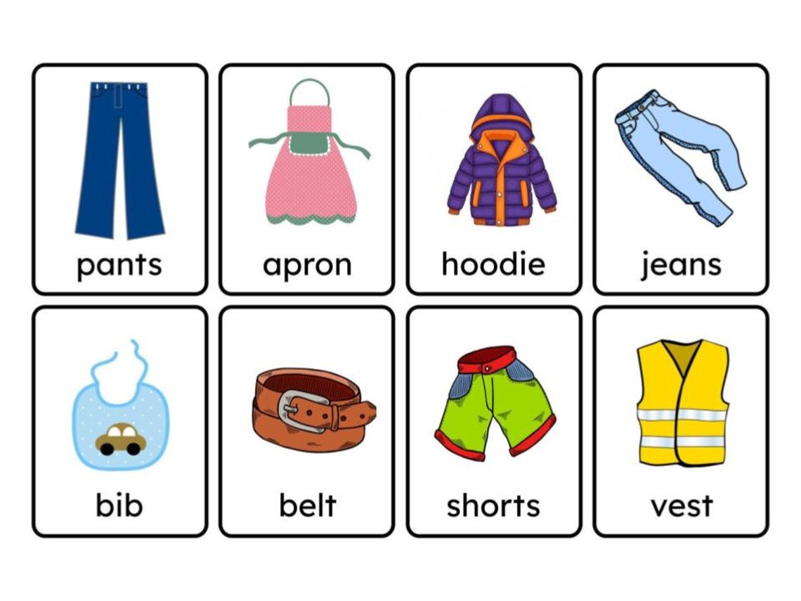 Clothing Flashcards: Learning Cards for Kids (digital Download) - Etsy