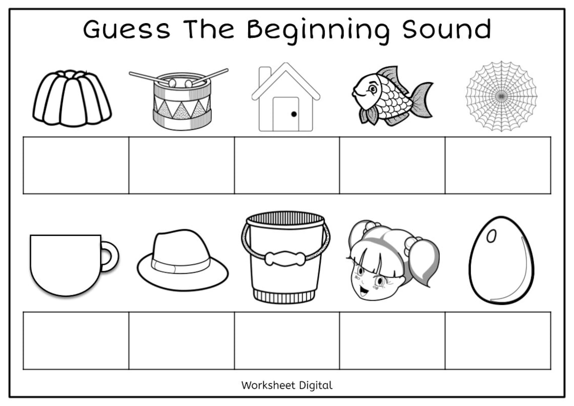 10 Printables Guess the Beginning Sound, Beginning Letters for ...