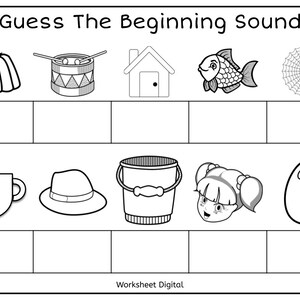 10 Printables Guess the Beginning Sound, Beginning Letters for ...