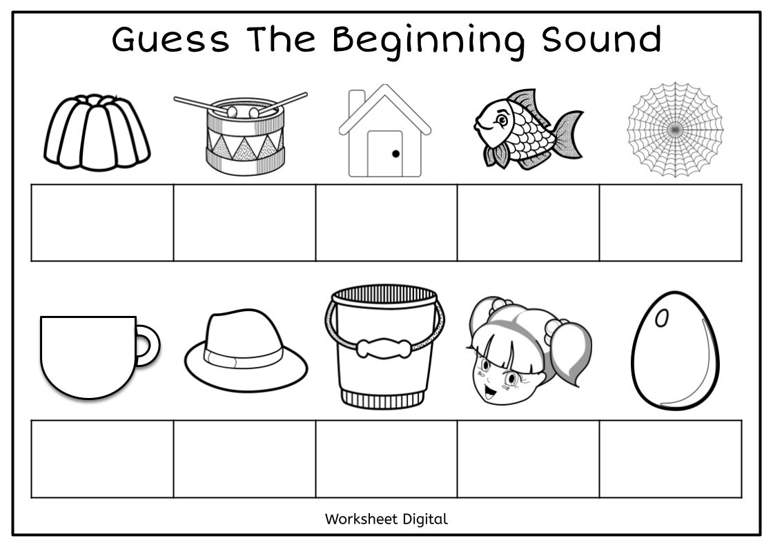 10 Printables Guess the Beginning Sound, Beginning Letters for ...