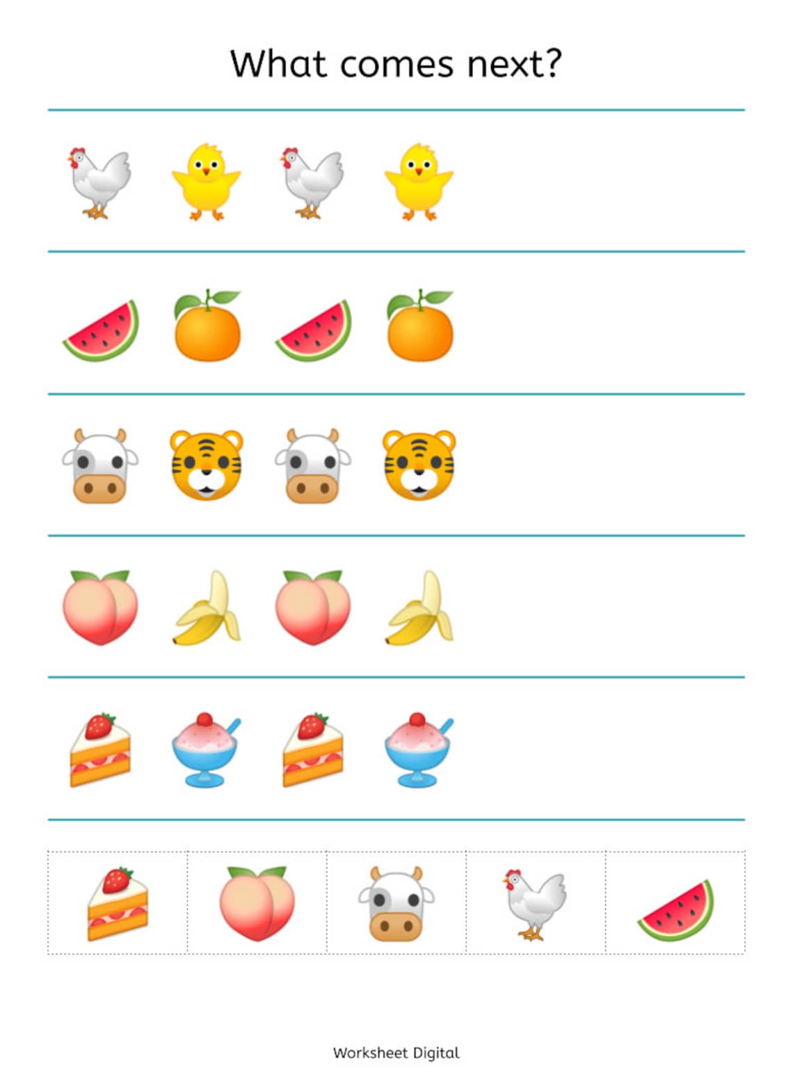 Pattern Worksheets, What Comes Next Game , Busy Book Printable ...