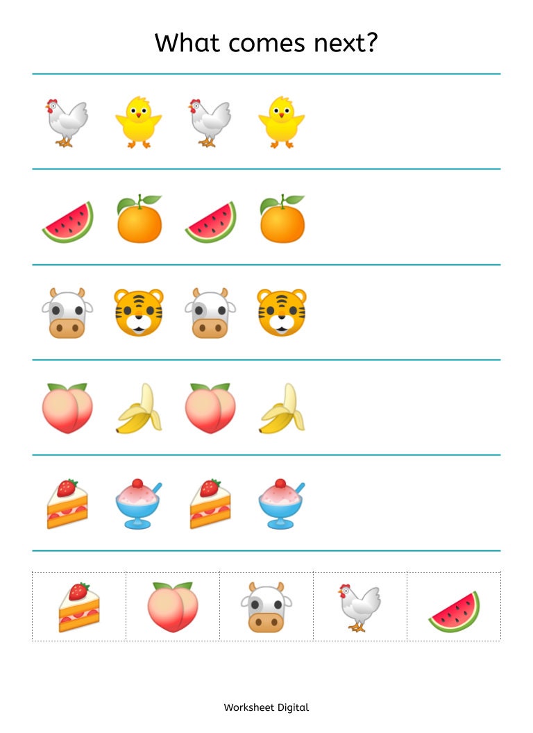 Pattern Worksheets, What Comes Next Game , Busy Book Printable ...